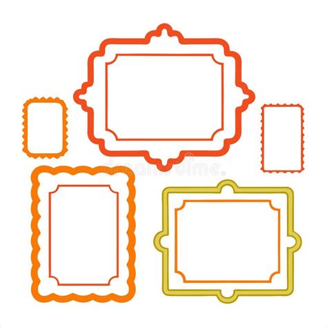 Vintage Rectangular Frame Vector Set Elegant Ornamental Border