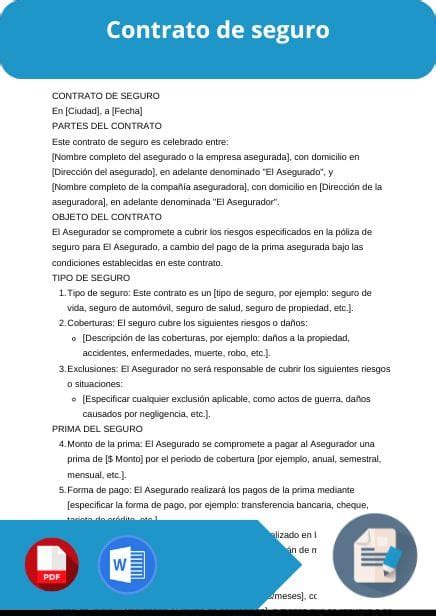 Contrato De Seguro 【 Word Pdf