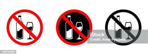 알코올이 없습니다 알코올 금지 기호 세트 알코올 제한 경고 기호 컬렉션입니다 벡터 그래픽입니다 금지됨에 대한 스톡 벡터 아트 및 기타 이미지 Istock