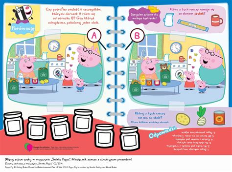 Świnka Peppa znajdź szczegóły zabawy dla dzieci do druku MiastoDzieci pl