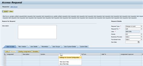 customizing access request and approval screens in sap community