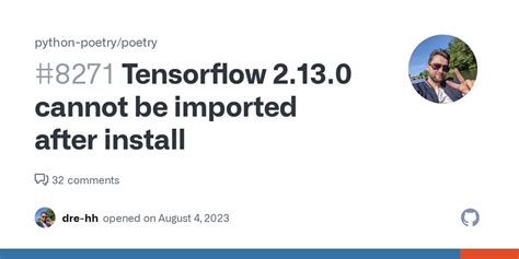 Tensorflow 2130 Cannot Be Imported After Install · Issue 8271 · Python Poetrypoetry · Github
