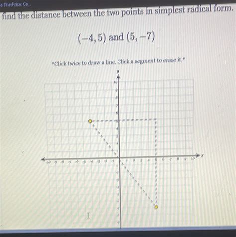 Solved S The Prce Ca Find The Distance Between The Two Points In Simplest Radical Form 4