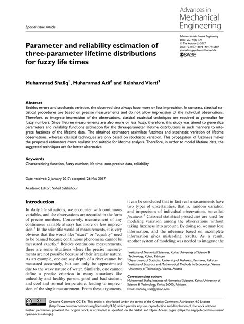 Pdf Parameter And Reliability Estimation Of Three Parameter Lifetime Distributions For Fuzzy