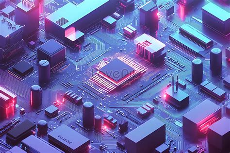 빛나는 칩 회로 보드