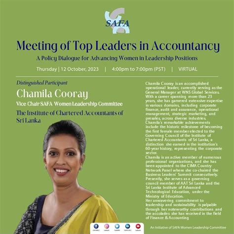 Safawlc Casrilanka Womenempowerment Chamila Cooray Fca Fcma Fcpa