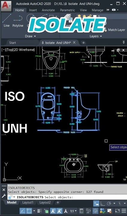 100 เทคนิคคีย์ลัด Autocad คำสั่งที่8 Isolate คีย์ลัดautocad Autocad ห้องเรียนเขียนแบบออนไลน์