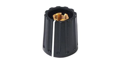 021 2325 Elma Electronic Classic Collet Knob 10mm Black Plastic White