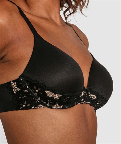 Bras N Things Planet Bliss Lace Double Push Up Bra Black 01238901