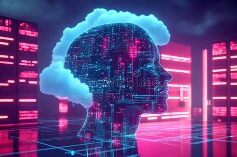 Futuristic Digital Cloud Integration In Artificial Intelligence Concept