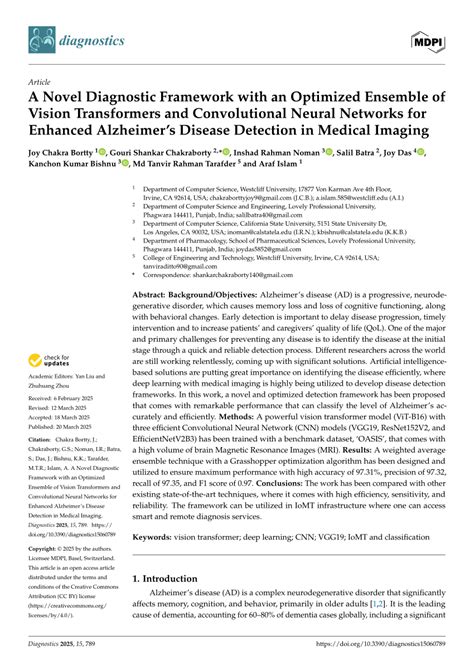 Pdf A Novel Diagnostic Framework With An Optimized Ensemble Of Vision Transformers And