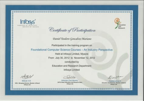 2012 infosys certificate