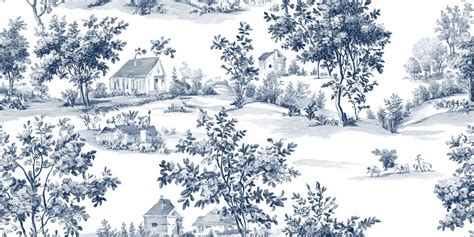 Elegant Toile De Jouy Seamless Pattern Design Premium Ai Generated Image