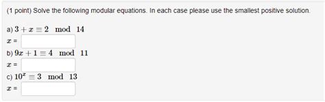 Solved 1 Point Compute The Following Modular Inverses