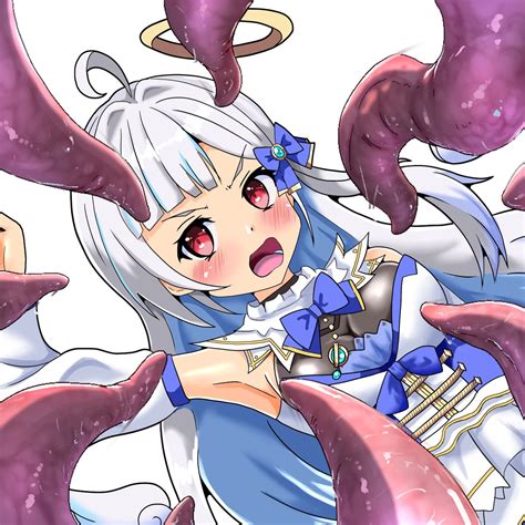 触手のエロ画像イラスト「【天使が触手に】 アムネあーと 配布されていた触手素材とスケブで」