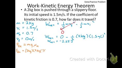 Work Kinetic Energy Theorem Example Worksheets Library