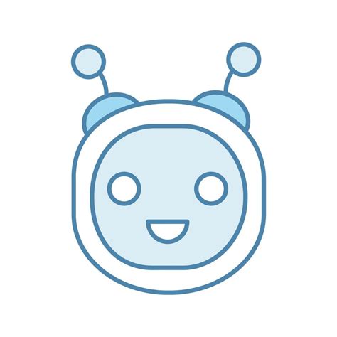 Chatbot Color Icon Talkbot Modern Robot Round Head Laughing Chat Bot