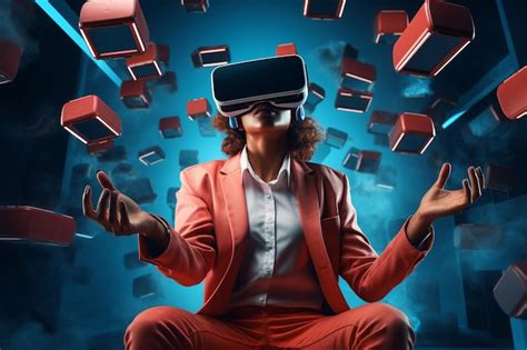 Premium AI Image A Man Wearing A Vr Headset