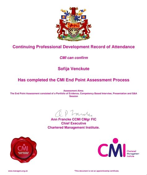 Sofija Venckute Cmgr Mcmi On Linkedin Cmgr Mcmi Leadership Distinction