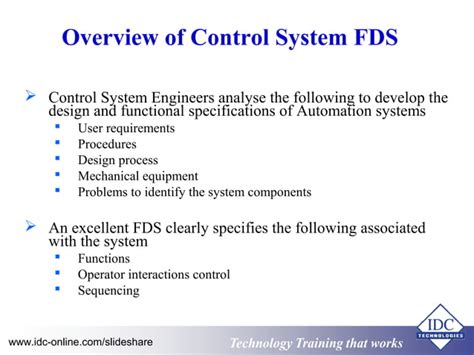 Design Of Industrial Automation Functional Specifications For Plcs Dcss And Scada Systems Ppt