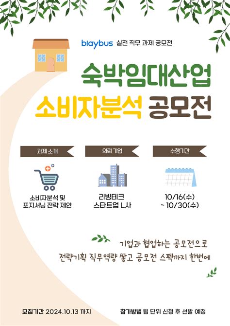 [blaybus 전략기획직무 실전과제] 숙박임대산업 소비자분석 공모전 요즘것들