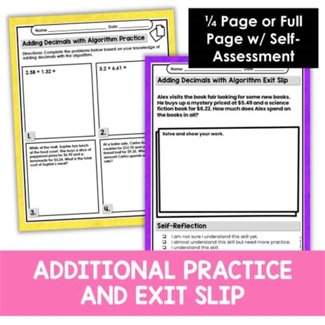 Adding Decimals With The Standard Algorithm 5th Grade Math Teaching