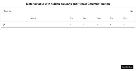 Material Table With Hidden Columns Codesandbox