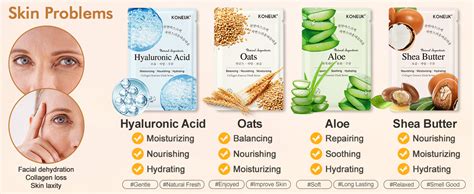 Koneuk 70 Pack Sheet Face Masks Skincare Hydrating Face