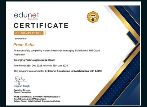 Prem Saha On Linkedin Ai Cloudcomputing Internshipexperience