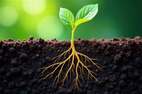 Microscopic View Of Enhanced Plant Root System Microscopy Development Stock Illustration