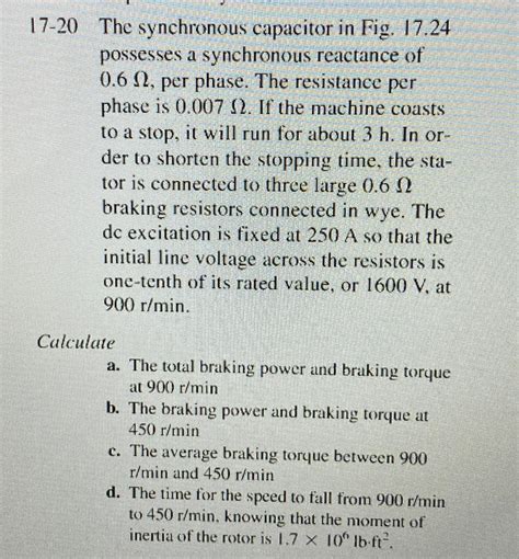 Solved The Synchronous Capacitor In Fig Chegg