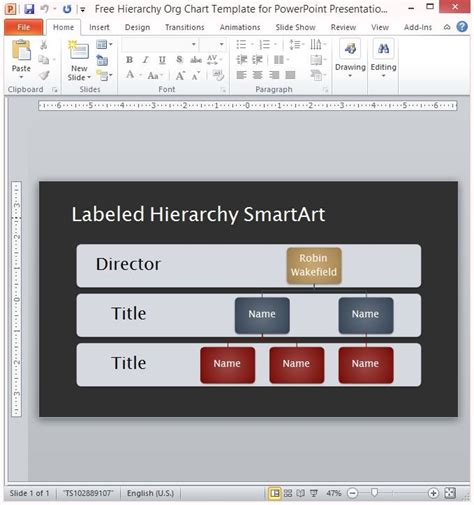 Free Hierarchy Org Chart Template For PowerPoint Presentations