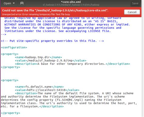 Hadoop Unexpected Error Error Renaming Temporary File Text File Busy Ask Ubuntu