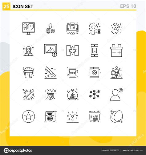 Universal Lines Set Web Mobile Applications Day Science Analysis Dna Stock Vector By ©flatart