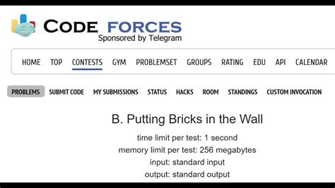 B Putting Bricks In The Wall Codeforces Round 676 Div 2 Youtube