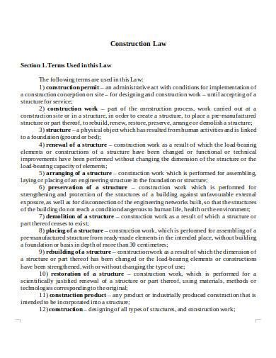 Free 11 Construction Law Samples Pdf Doc