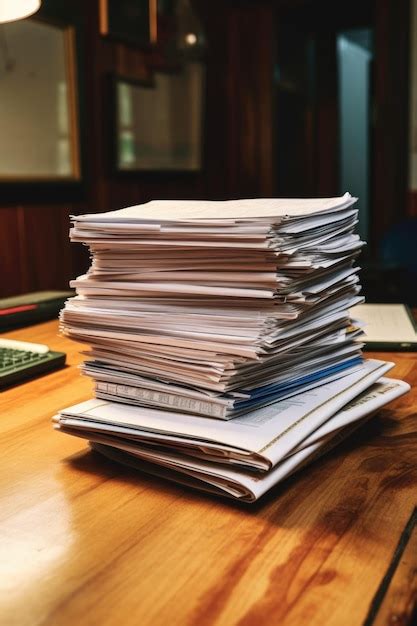 premium ai image stack of completed survey forms on a desk created