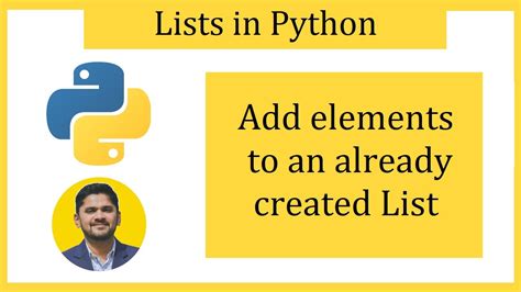 Add Elements To An Already Created List In Python Append Method Amit Thinks Youtube