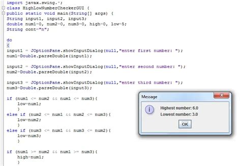 High Low Number Checker In Java INetTutor