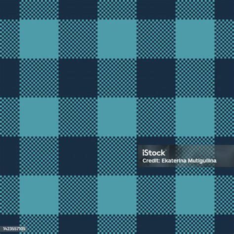 버팔로 격자무늬 원활한 패튼 벡터 체크 무늬 파란색 격자 무늬 질감 배경 전통적인 깅엄 직물 인쇄 패션 인쇄 디자인을위한 플란넬 격자 무늬 질감 버팔로 체크에 대한 스톡