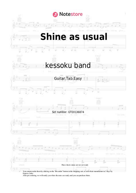 Shine As Usual Tabs Easy Guitar Kessoku Band In Note Guitar Tab Easy Sku Gte0136874