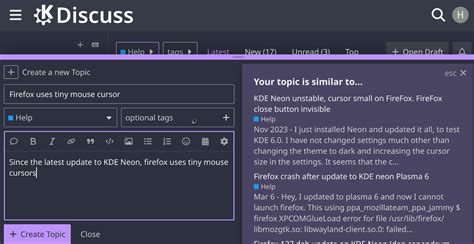 Firefox Uses Tiny Mouse Cursor Help Kde Discuss