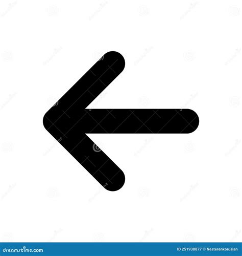 Leftwards Arrow Black Glyph Ui Icon Stock Vector Illustration Of Vector Leftward