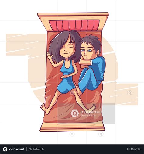 Best Premium Couple Is Sleeping On The Bed Illustration Download In Png And Vector Format