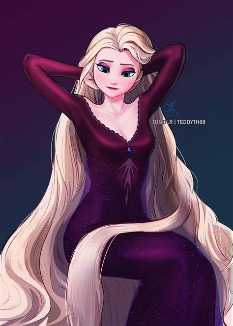 Elsa X Rapunzels Hair By Teddyth Artofit