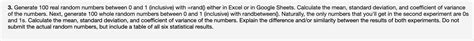 3 generate 100 real random numbers between 0 and 1