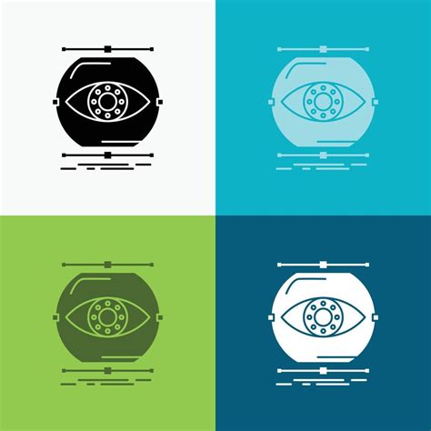 Visualize Conception Monitoring Monitoring Vision Icon Over Various Background Glyph Style