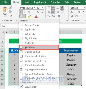 How To Add Cell Borders Inside And Outside In Excel 5 Methods
