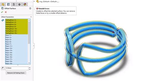 How To Create An Offset Surface Without Failed Faces In Solidworks Goengineer