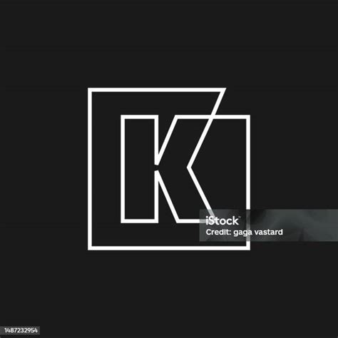 정사각형 K 문자 이니셜 레터마크 연속선 검은색 아이콘에 흰색 윤곽선 벡터 아이콘 그림 0명에 대한 스톡 벡터 아트 및 기타 이미지 0명 디자인 모던 양식 Istock
